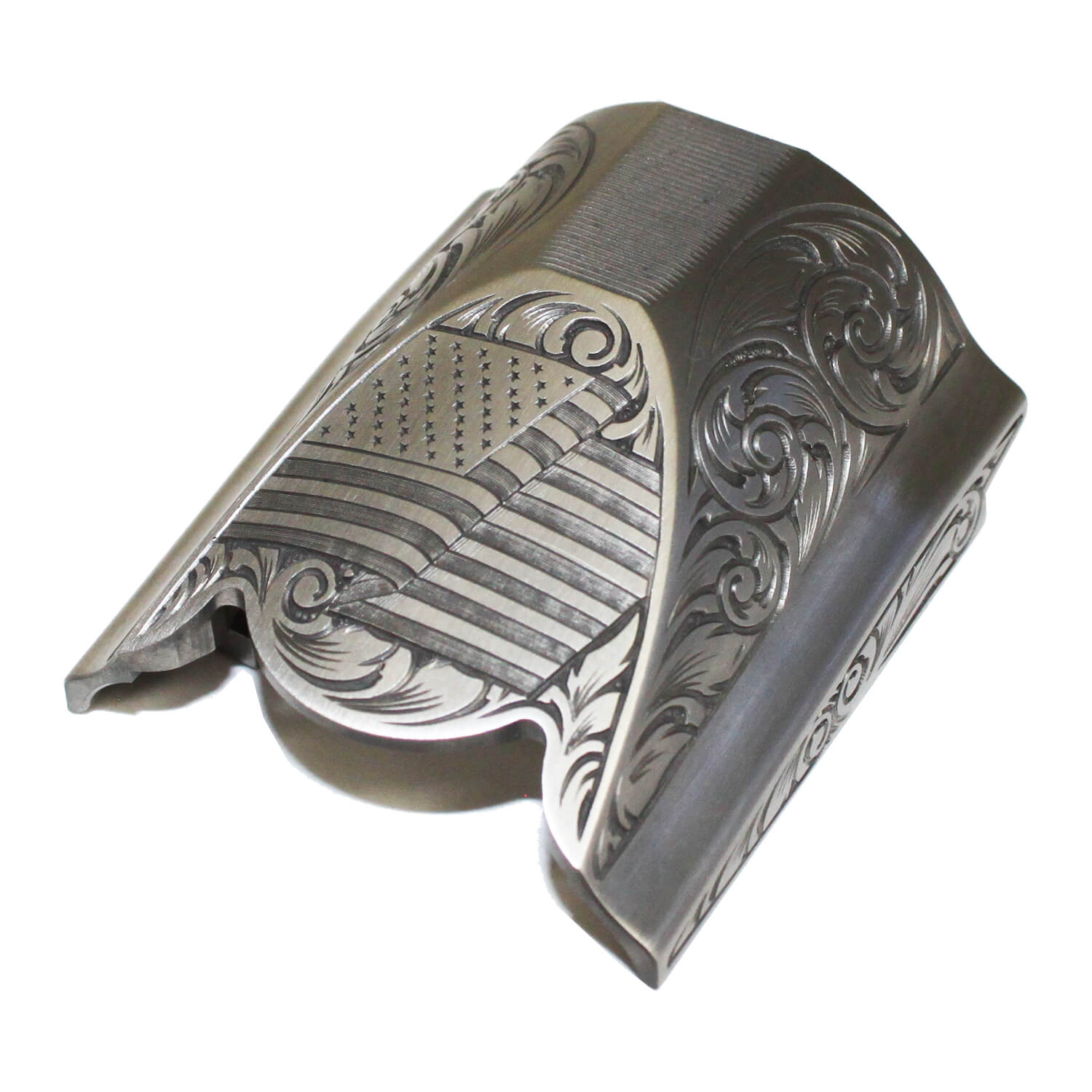 K-80 Top Latch, Nitride, Flag with Scroll | Krieghoff