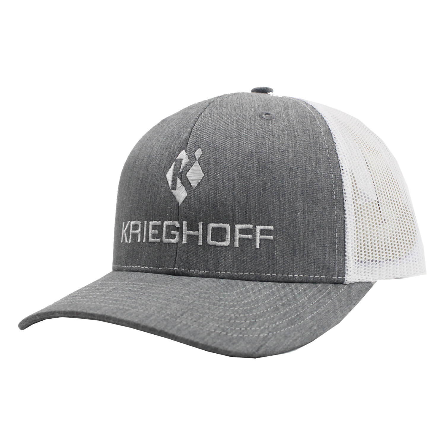 Krieghoff "Richardson" Trucker Hat, Heather Grey/White | Krieghoff
