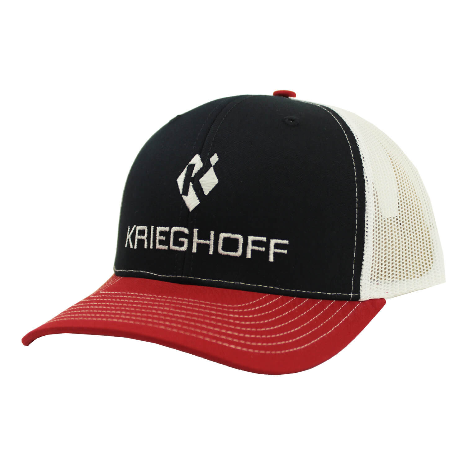 Krieghoff "Richardson" Trucker Hat, Navy/White/Red | Krieghoff
